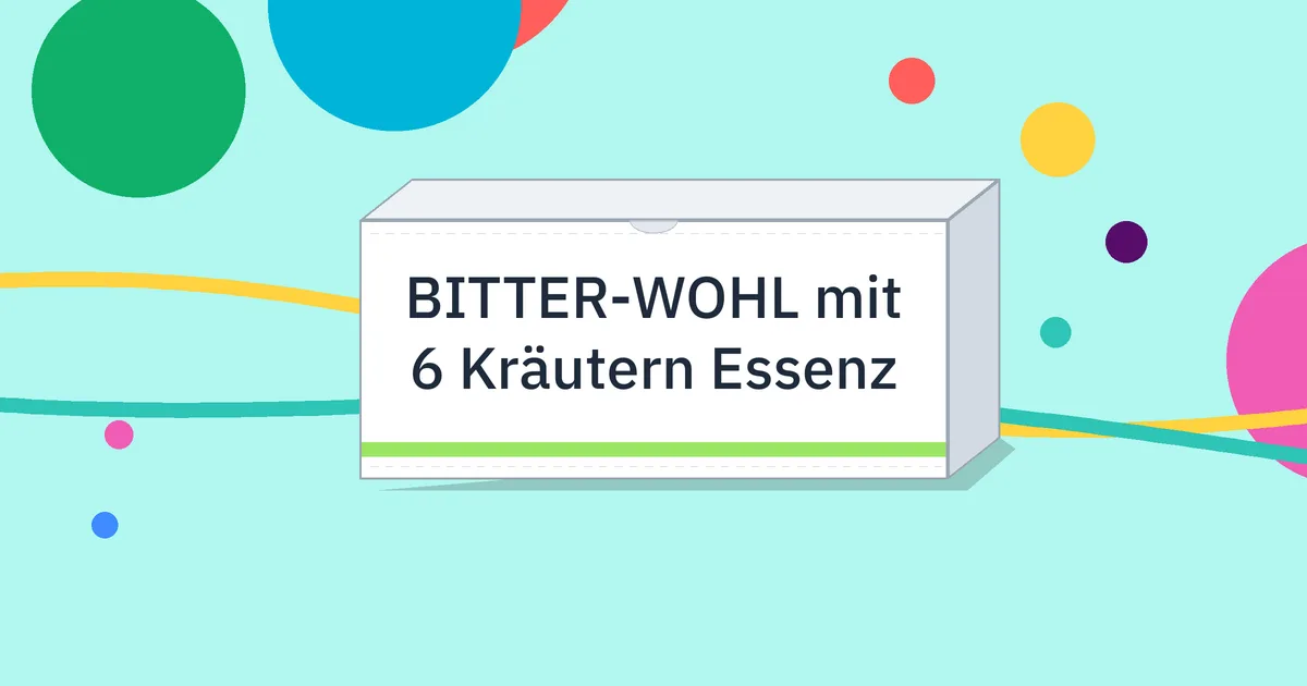Symbolbild: Packung mit der Aufschrift BITTER-WOHL mit 6 Kräutern Essenz (PZN 17173354) – Verfügbarkeit und Bezug in Apotheken in Frankfurt am Main
