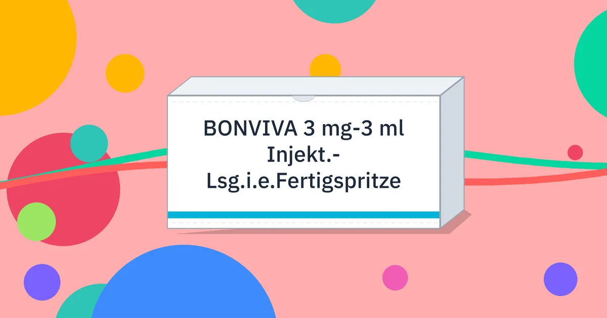 Symbolbild: Packung mit der Aufschrift BONVIVA 3 mg-3 ml Injekt.-Lsg.i.e.Fertigspritze (PZN 06735079) – Verfügbarkeit und Bezug in Apotheken in Frankfurt am Main