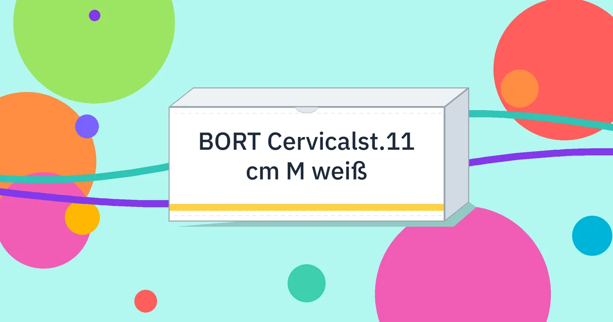 Symbolbild: Packung mit der Aufschrift BORT Cervicalst.11 cm M weiß (PZN 03294901) – Verfügbarkeit und Bezug in Apotheken in Frankfurt am Main