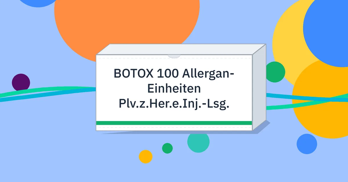 Symbolbild: Packung mit der Aufschrift BOTOX 100 Allergan-Einheiten Plv.z.Her.e.Inj.-Lsg. (PZN 12367384) – Verfügbarkeit und Bezug in Apotheken in Frankfurt am Main