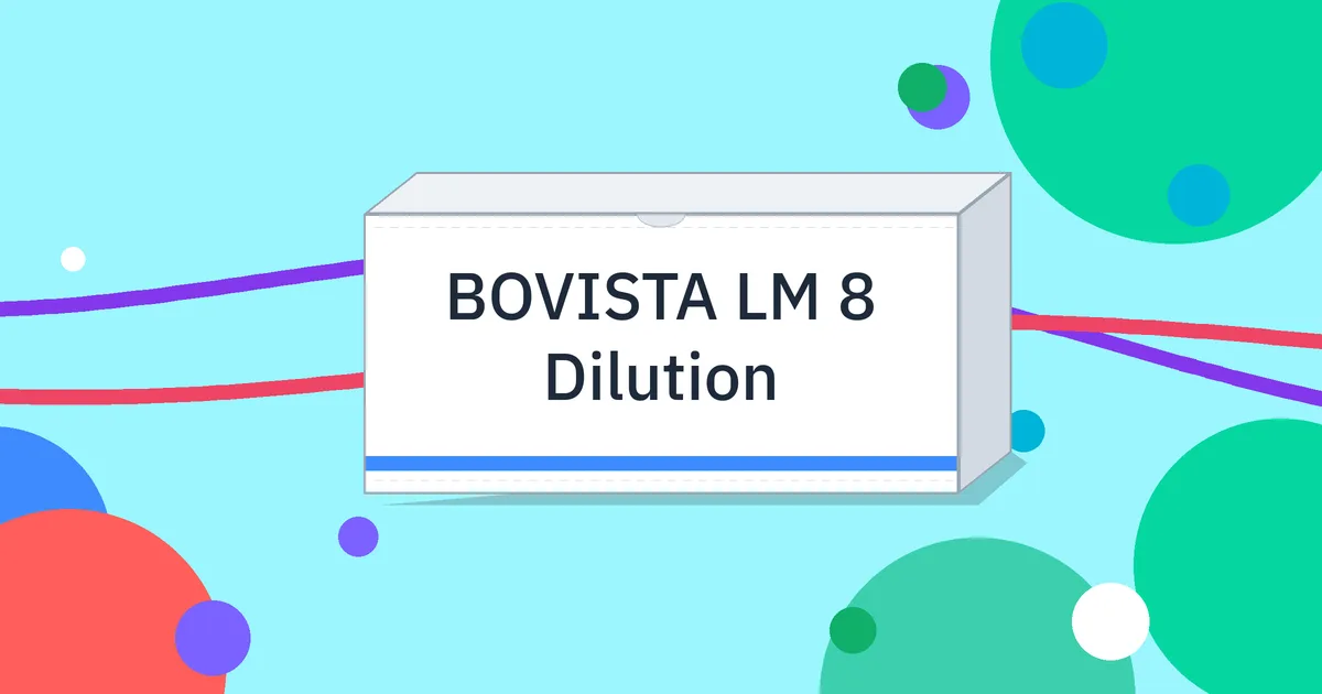 Symbolbild: Packung mit der Aufschrift BOVISTA LM 8 Dilution (PZN 13393828) – Verfügbarkeit und Bezug in Apotheken in Frankfurt am Main