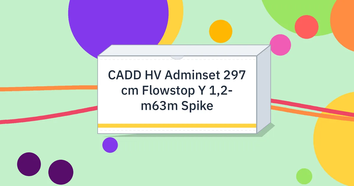 Symbolbild: Packung mit der Aufschrift CADD HV Adminset 297 cm Flowstop Y 1,2-m63m Spike (PZN 16786126) – Verfügbarkeit und Bezug in Apotheken in Frankfurt am Main