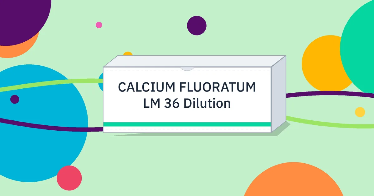 Symbolbild: Packung mit der Aufschrift CALCIUM FLUORATUM LM 36 Dilution (PZN 12804554) – Verfügbarkeit und Bezug in Apotheken in Frankfurt am Main