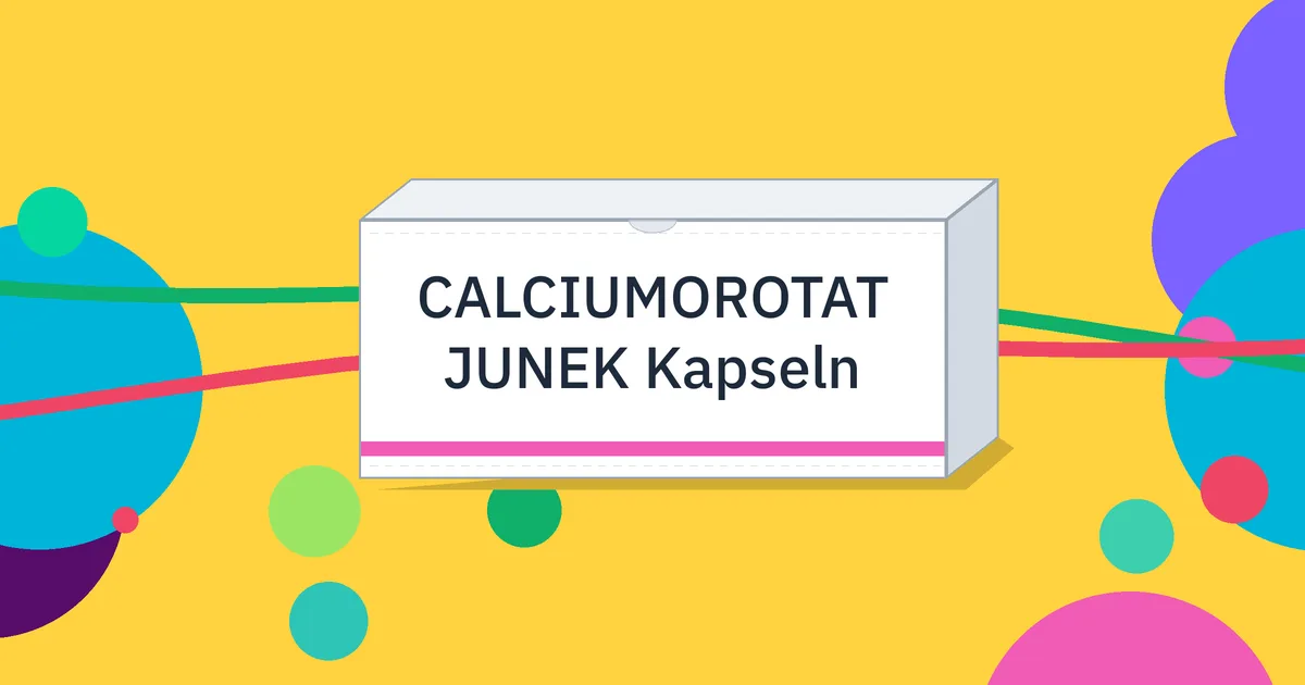 Symbolbild: Packung mit der Aufschrift CALCIUMOROTAT JUNEK Kapseln (PZN 09949444) – Verfügbarkeit und Bezug in Apotheken in Frankfurt am Main