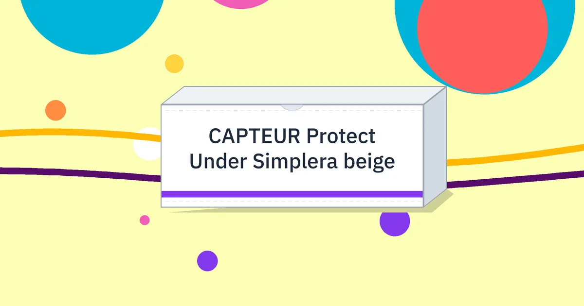Symbolbild: Packung mit der Aufschrift CAPTEUR Protect Under Simplera beige (PZN 20203751) – Verfügbarkeit und Bezug in Apotheken in Frankfurt am Main