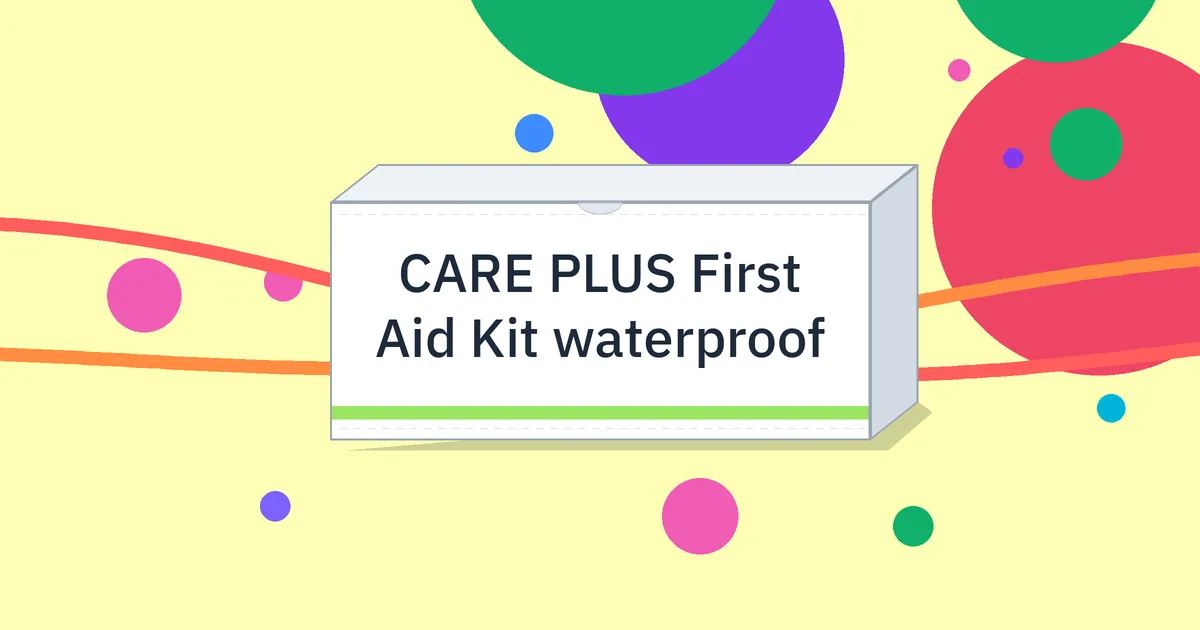 Symbolbild: Packung mit der Aufschrift CARE PLUS First Aid Kit waterproof (PZN 00832462) – Verfügbarkeit und Bezug in Apotheken in Frankfurt am Main