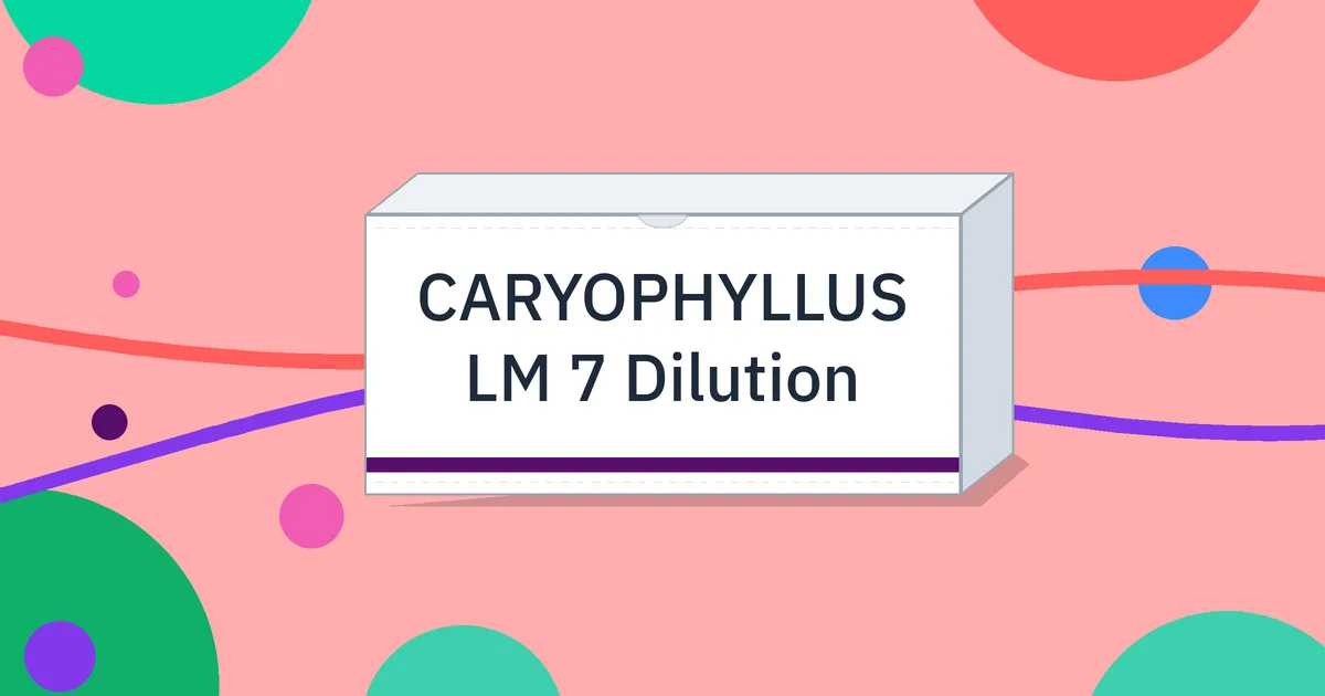 Symbolbild: Packung mit der Aufschrift CARYOPHYLLUS LM 7 Dilution (PZN 13431888) – Verfügbarkeit und Bezug in Apotheken in Frankfurt am Main