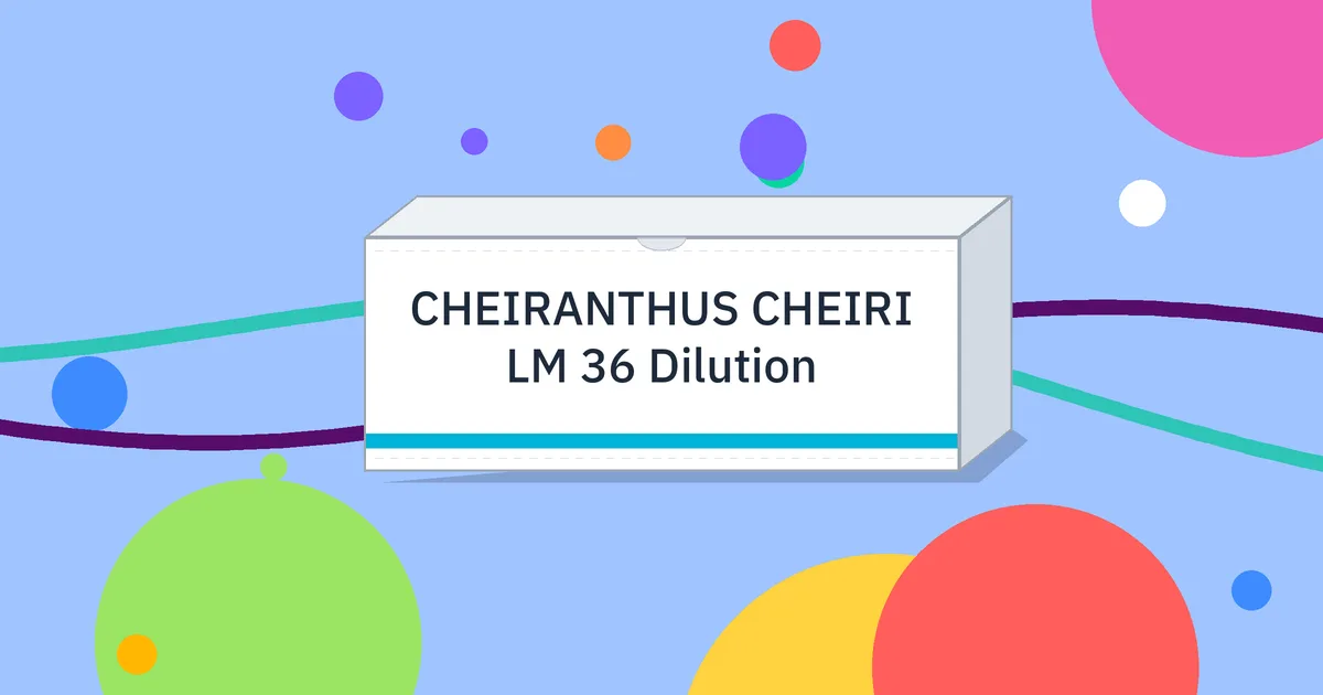 Symbolbild: Packung mit der Aufschrift CHEIRANTHUS CHEIRI LM 36 Dilution (PZN 13439648) – Verfügbarkeit und Bezug in Apotheken in Frankfurt am Main