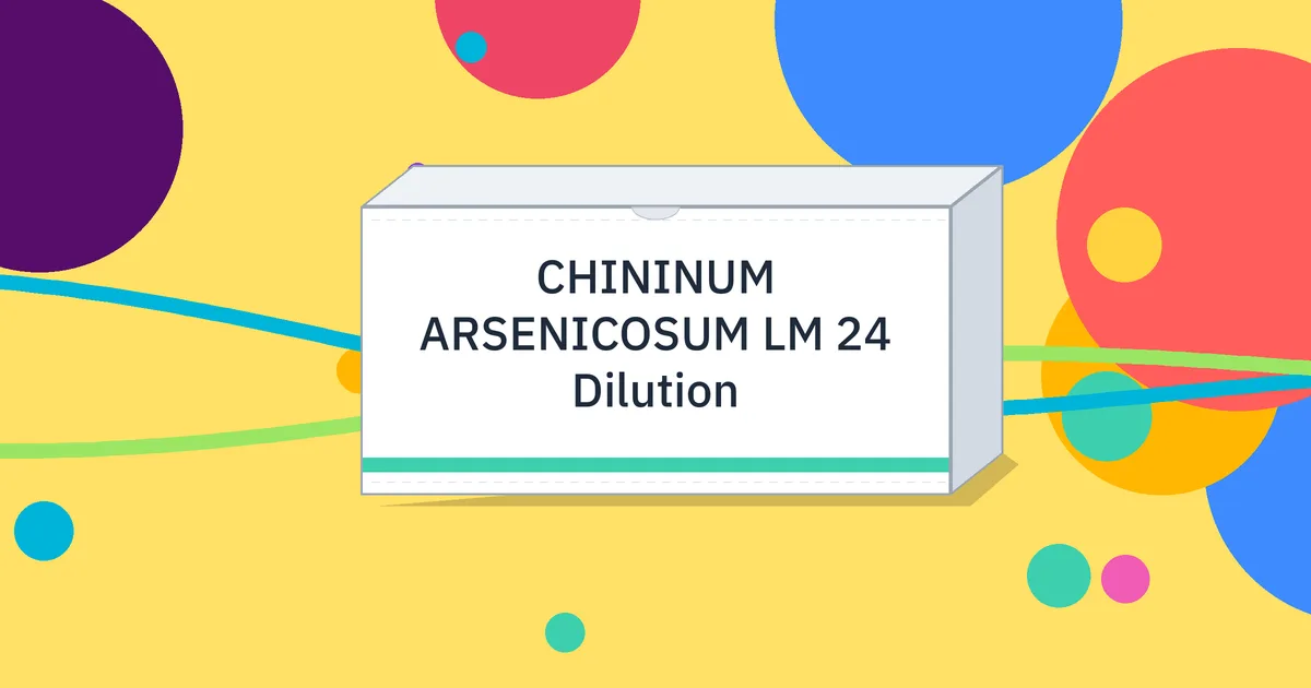 Symbolbild: Packung mit der Aufschrift CHININUM ARSENICOSUM LM 24 Dilution (PZN 12814825) – Verfügbarkeit und Bezug in Apotheken in Frankfurt am Main
