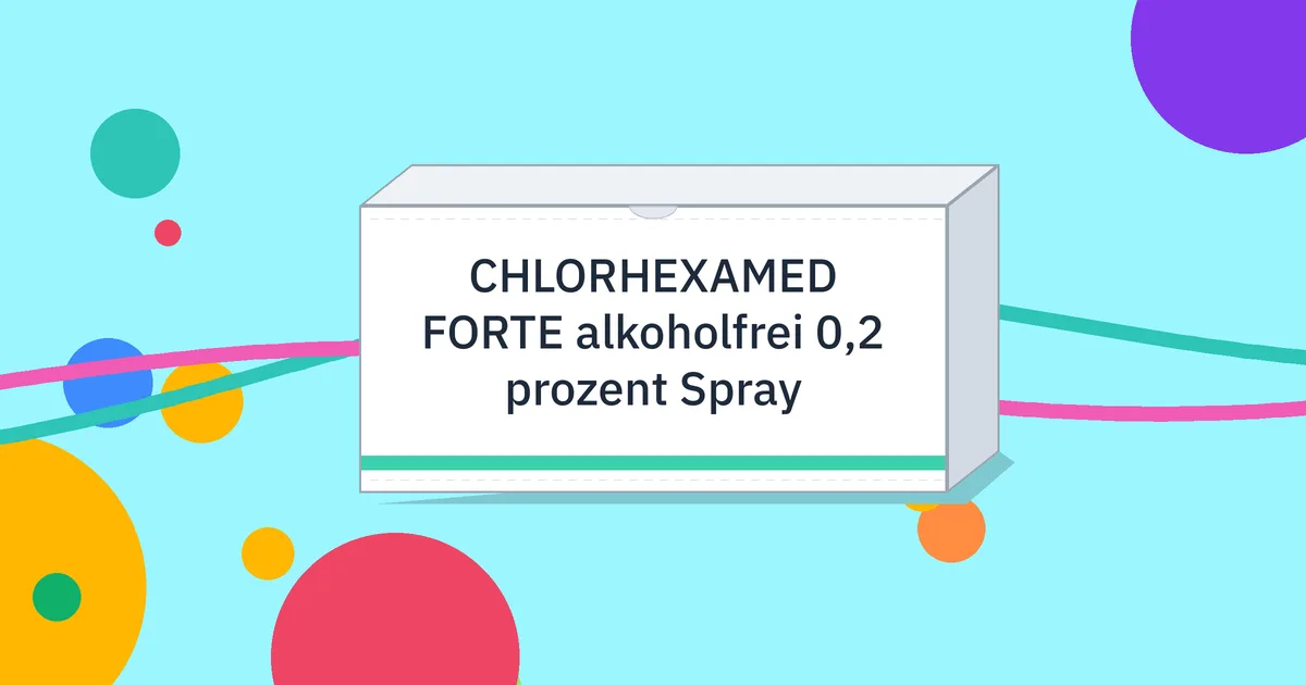 Symbolbild: Packung mit der Aufschrift CHLORHEXAMED FORTE alkoholfrei 0,2 prozent Spray (PZN 00713970) – Verfügbarkeit und Bezug in Apotheken in Frankfurt am Main