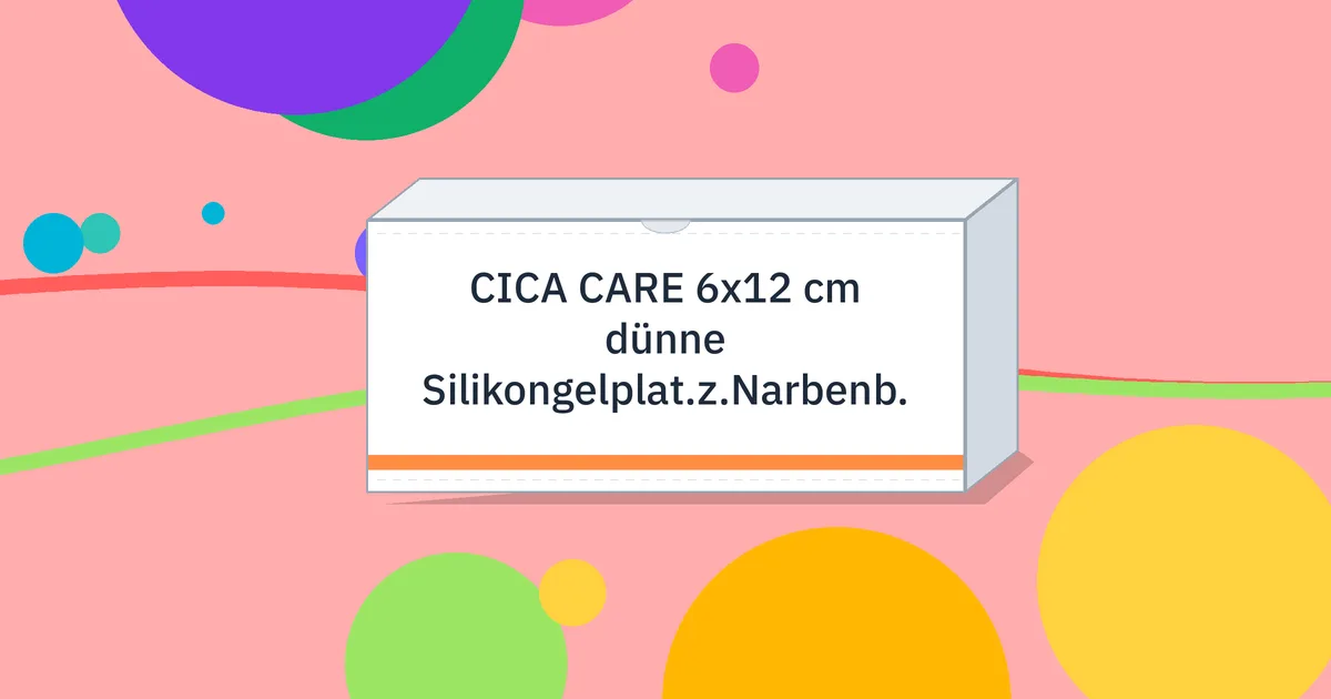 Symbolbild: Packung mit der Aufschrift CICA CARE 6x12 cm dünne Silikongelplat.z.Narbenb. (PZN 15234270) – Verfügbarkeit und Bezug in Apotheken in Frankfurt am Main