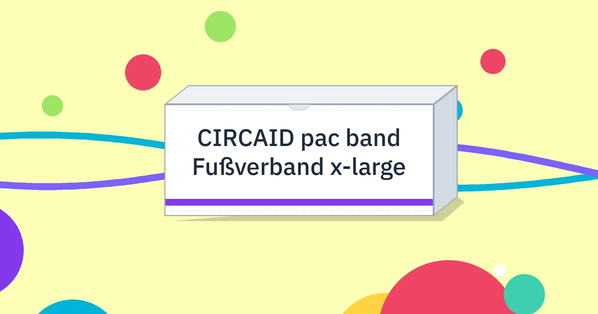 Symbolbild: Packung mit der Aufschrift CIRCAID pac band Fußverband x-large (PZN 12575651) – Verfügbarkeit und Bezug in Apotheken in Frankfurt am Main