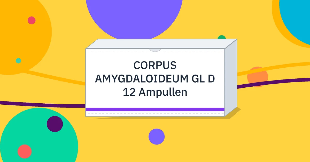 Symbolbild: Packung mit der Aufschrift CORPUS AMYGDALOIDEUM GL D 12 Ampullen (PZN 02915212) – Verfügbarkeit und Bezug in Apotheken in Frankfurt am Main