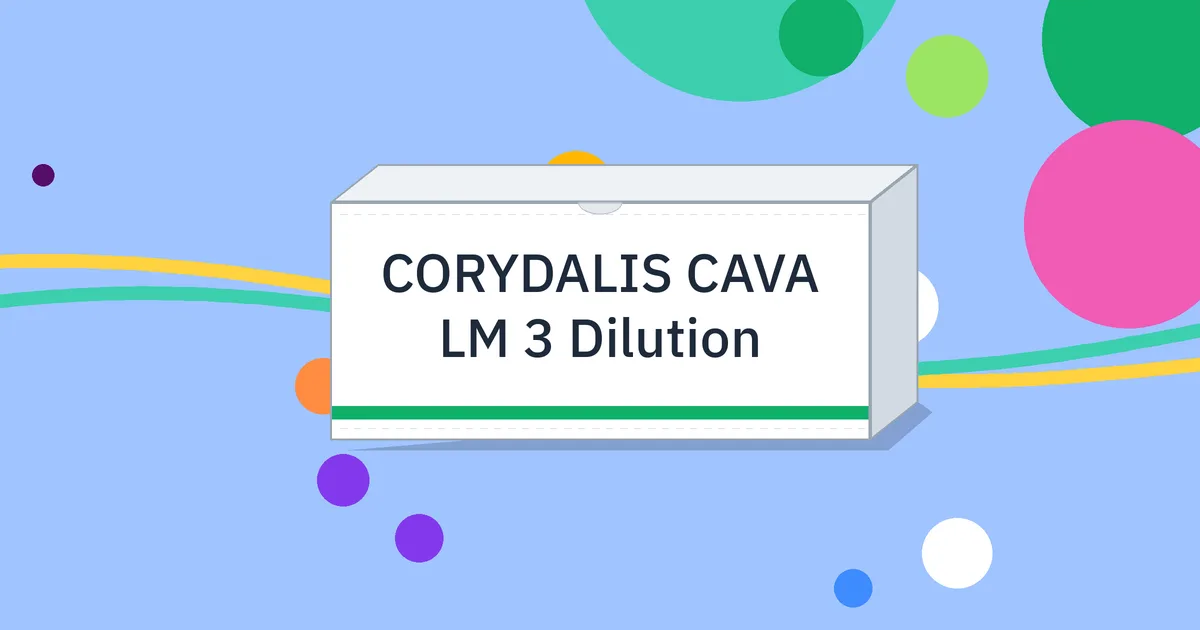 Symbolbild: Packung mit der Aufschrift CORYDALIS CAVA LM 3 Dilution (PZN 13453418) – Verfügbarkeit und Bezug in Apotheken in Frankfurt am Main
