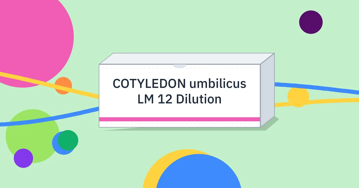 Symbolbild: Packung mit der Aufschrift COTYLEDON umbilicus LM 12 Dilution (PZN 13455825) – Verfügbarkeit und Bezug in Apotheken in Frankfurt am Main