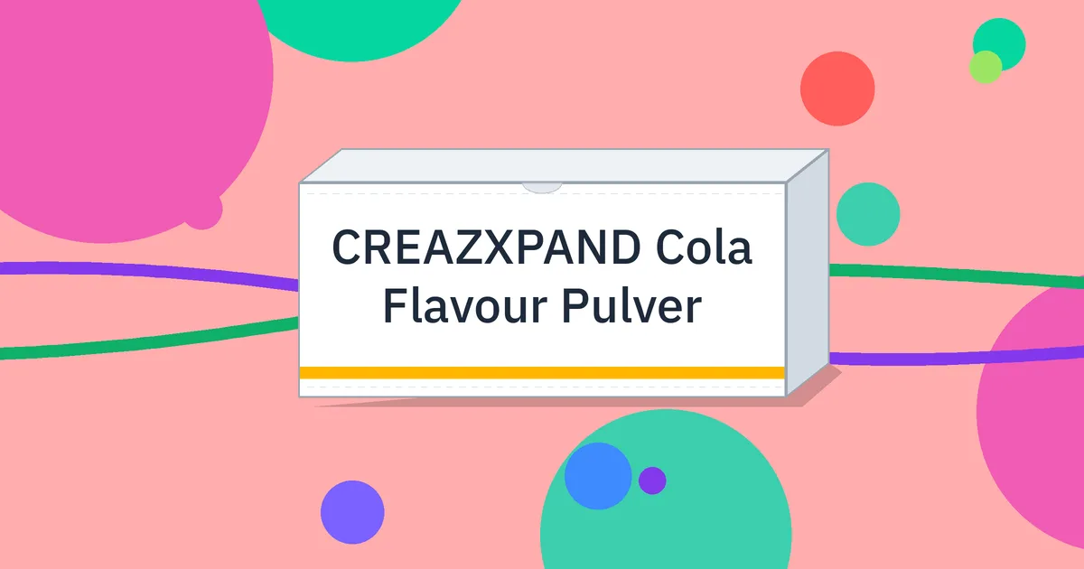 Symbolbild: Packung mit der Aufschrift CREAZXPAND Cola Flavour Pulver (PZN 14002563) – Verfügbarkeit und Bezug in Apotheken in Frankfurt am Main