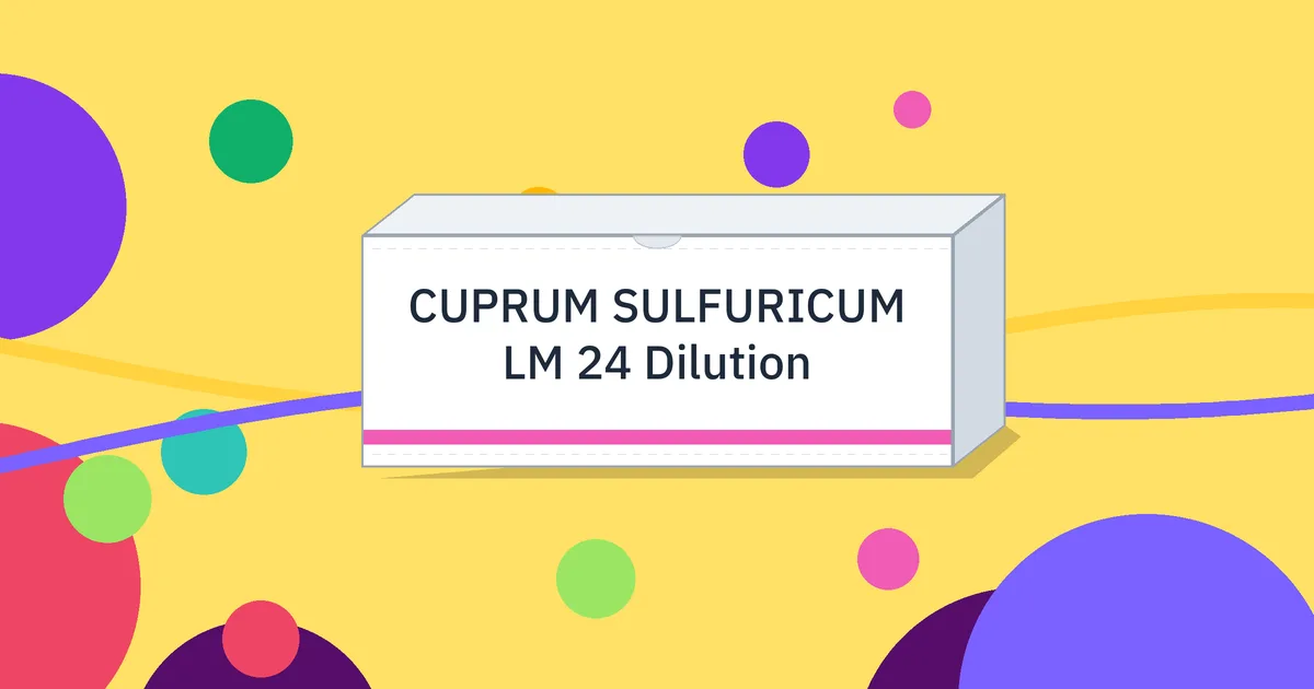 Symbolbild: Packung mit der Aufschrift CUPRUM SULFURICUM LM 24 Dilution (PZN 12839191) – Verfügbarkeit und Bezug in Apotheken in Frankfurt am Main