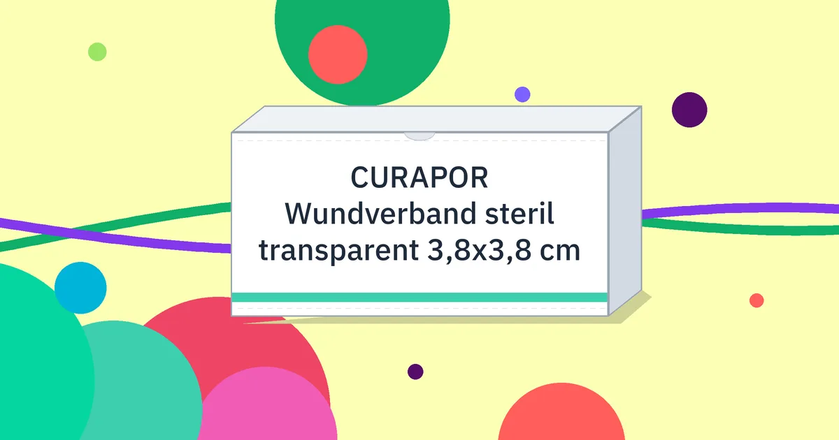 Symbolbild: Packung mit der Aufschrift CURAPOR Wundverband steril transparent 3,8x3,8 cm (PZN 20694826) – Verfügbarkeit und Bezug in Apotheken in Frankfurt am Main
