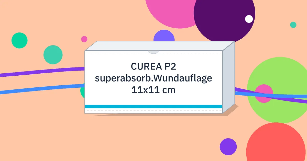 Symbolbild: Packung mit der Aufschrift CUREA P2 superabsorb.Wundauflage 11x11 cm (PZN 10127954) – Verfügbarkeit und Bezug in Apotheken in Frankfurt am Main