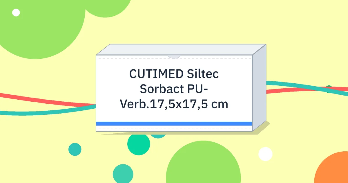 Symbolbild: Packung mit der Aufschrift CUTIMED Siltec Sorbact PU-Verb.17,5x17,5 cm (PZN 16828741) – Verfügbarkeit und Bezug in Apotheken in Frankfurt am Main