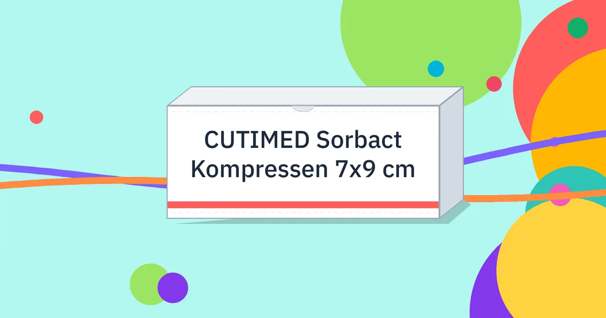 Symbolbild: Packung mit der Aufschrift CUTIMED Sorbact Kompressen 7x9 cm (PZN 18268536) – Verfügbarkeit und Bezug in Apotheken in Frankfurt am Main
