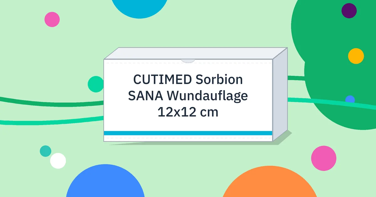 Symbolbild: Packung mit der Aufschrift CUTIMED Sorbion SANA Wundauflage 12x12 cm (PZN 11361592) – Verfügbarkeit und Bezug in Apotheken in Frankfurt am Main