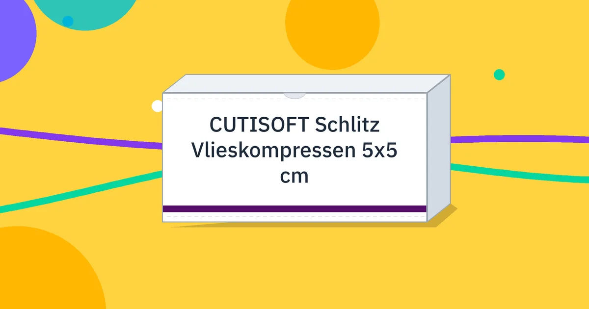 Symbolbild: Packung mit der Aufschrift CUTISOFT Schlitz Vlieskompressen 5x5 cm (PZN 08449917) – Verfügbarkeit und Bezug in Apotheken in Frankfurt am Main