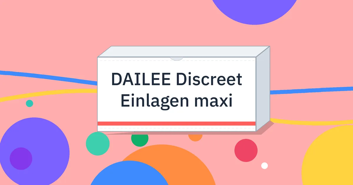 Symbolbild: Packung mit der Aufschrift DAILEE Discreet Einlagen maxi (PZN 19985702) – Verfügbarkeit und Bezug in Apotheken in Frankfurt am Main