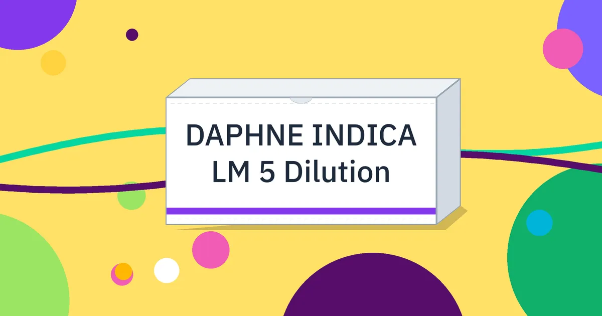 Symbolbild: Packung mit der Aufschrift DAPHNE INDICA LM 5 Dilution (PZN 13461398) – Verfügbarkeit und Bezug in Apotheken in Frankfurt am Main