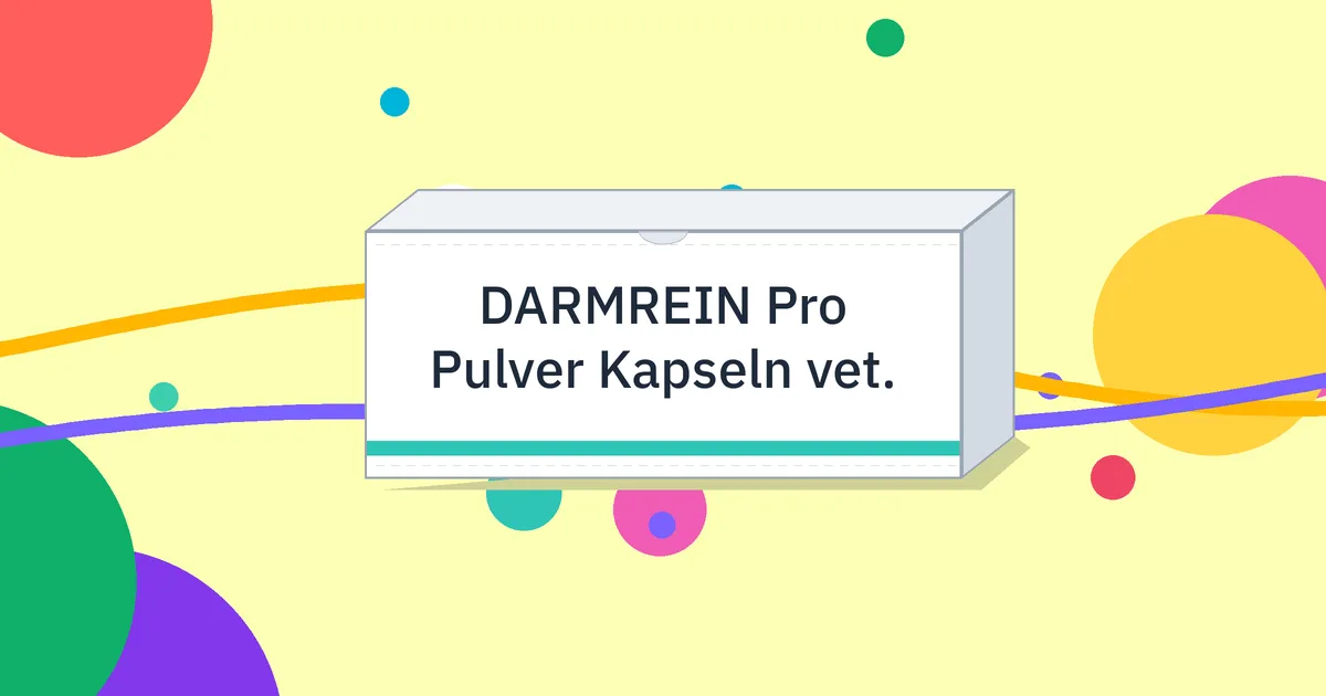 Symbolbild: Packung mit der Aufschrift DARMREIN Pro Pulver Kapseln vet. (PZN 19297741) – Verfügbarkeit und Bezug in Apotheken in Frankfurt am Main