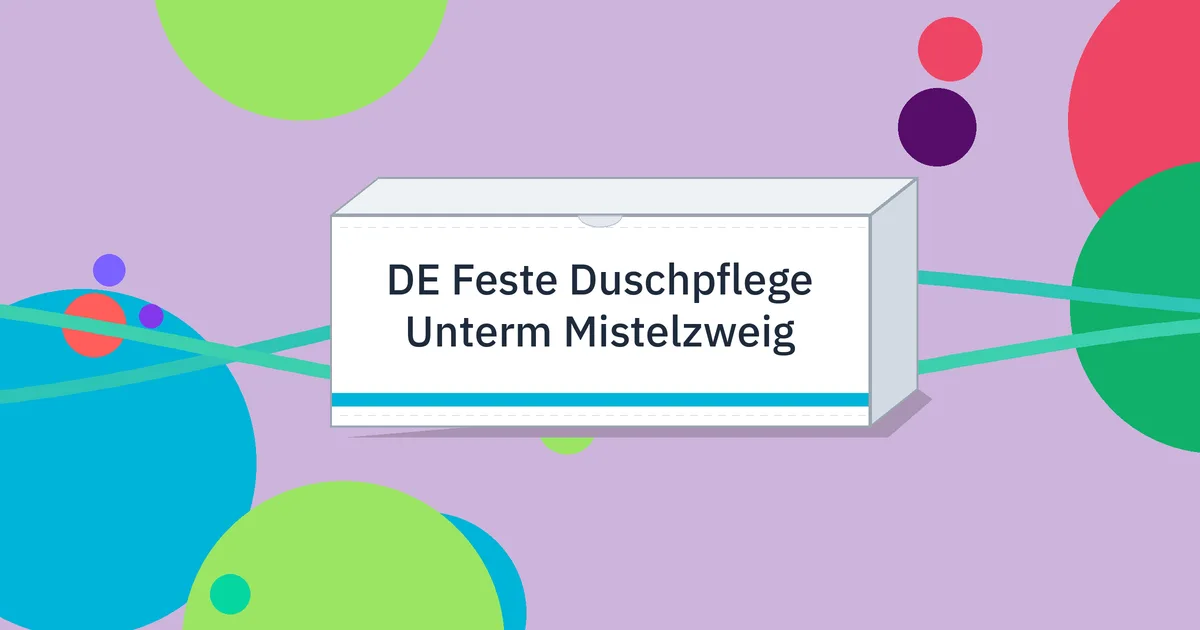 Symbolbild: Packung mit der Aufschrift DE Feste Duschpflege Unterm Mistelzweig (PZN 18134652) – Verfügbarkeit und Bezug in Apotheken in Frankfurt am Main