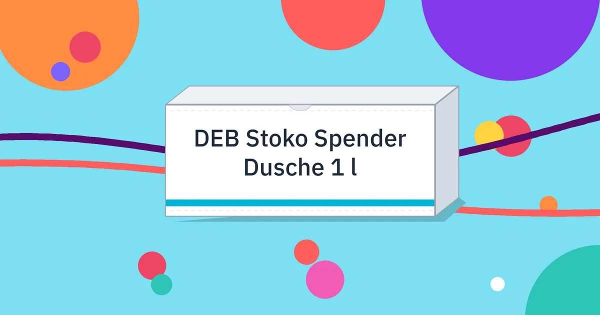 Symbolbild: Packung mit der Aufschrift DEB Stoko Spender Dusche 1 l (PZN 11686845) – Verfügbarkeit und Bezug in Apotheken in Frankfurt am Main