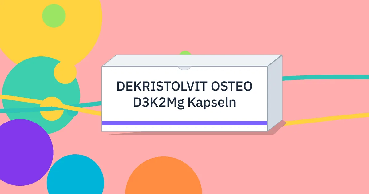 Symbolbild: Packung mit der Aufschrift DEKRISTOLVIT OSTEO D3K2Mg Kapseln (PZN 20391971) – Verfügbarkeit und Bezug in Apotheken in Frankfurt am Main