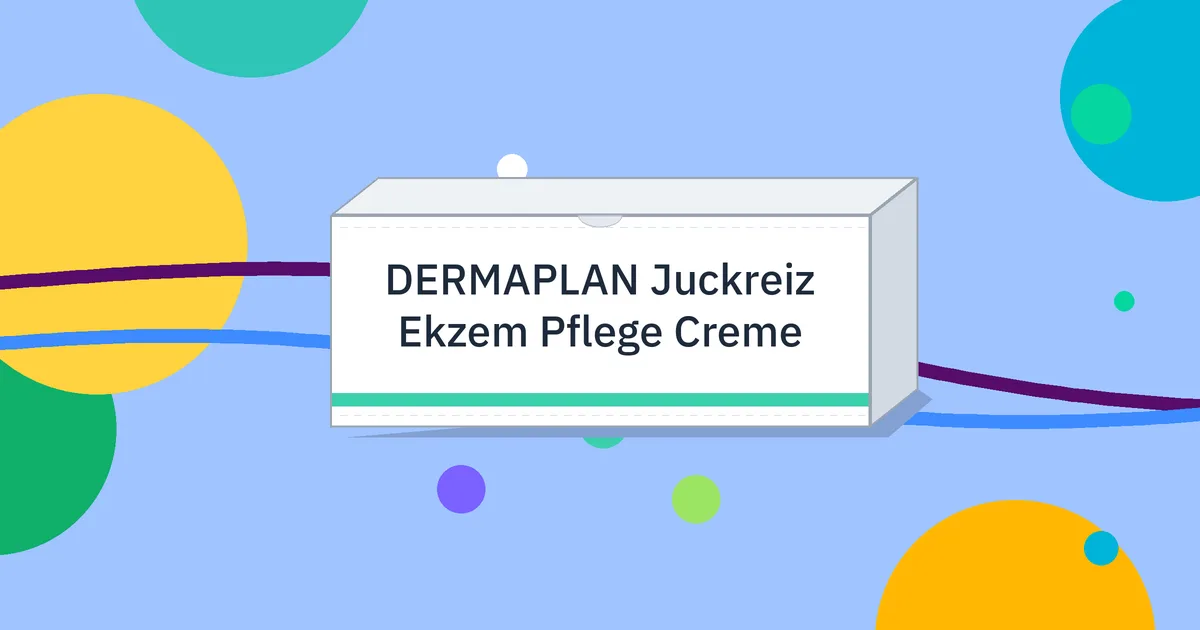 Symbolbild: Packung mit der Aufschrift DERMAPLAN Juckreiz Ekzem Pflege Creme (PZN 01467740) – Verfügbarkeit und Bezug in Apotheken in Frankfurt am Main