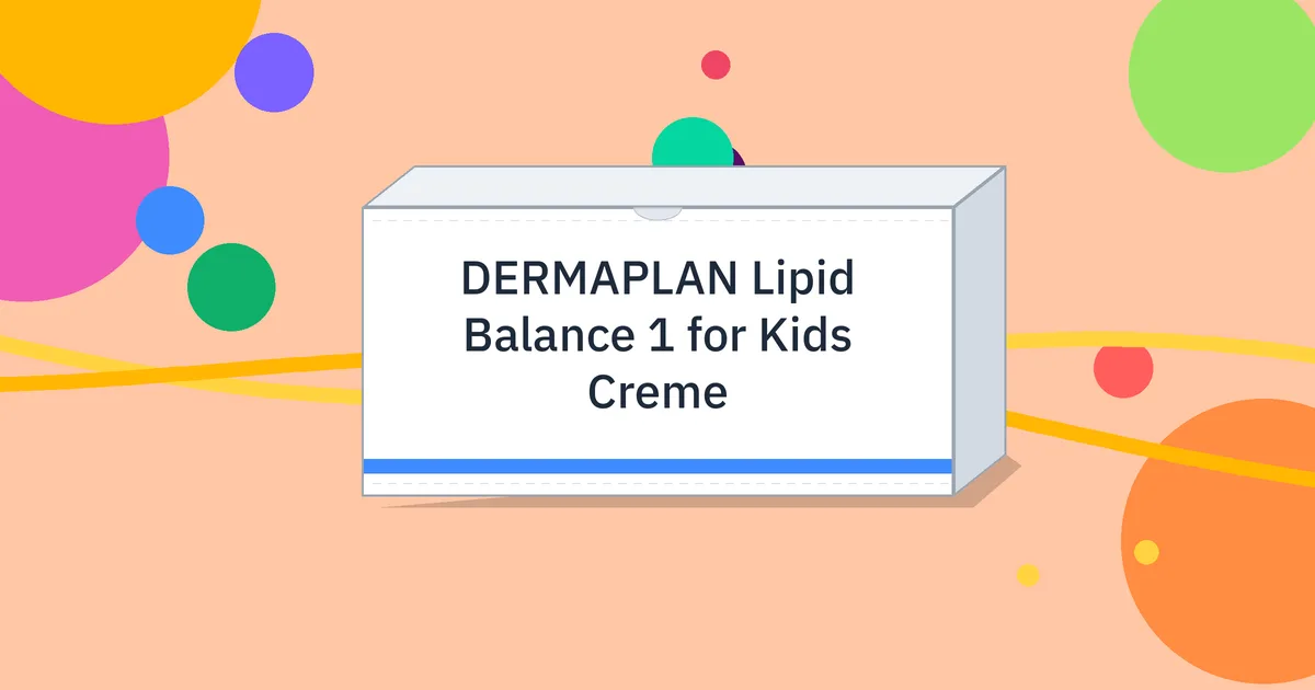 Symbolbild: Packung mit der Aufschrift DERMAPLAN Lipid Balance 1 for Kids Creme (PZN 15583941) – Verfügbarkeit und Bezug in Apotheken in Frankfurt am Main