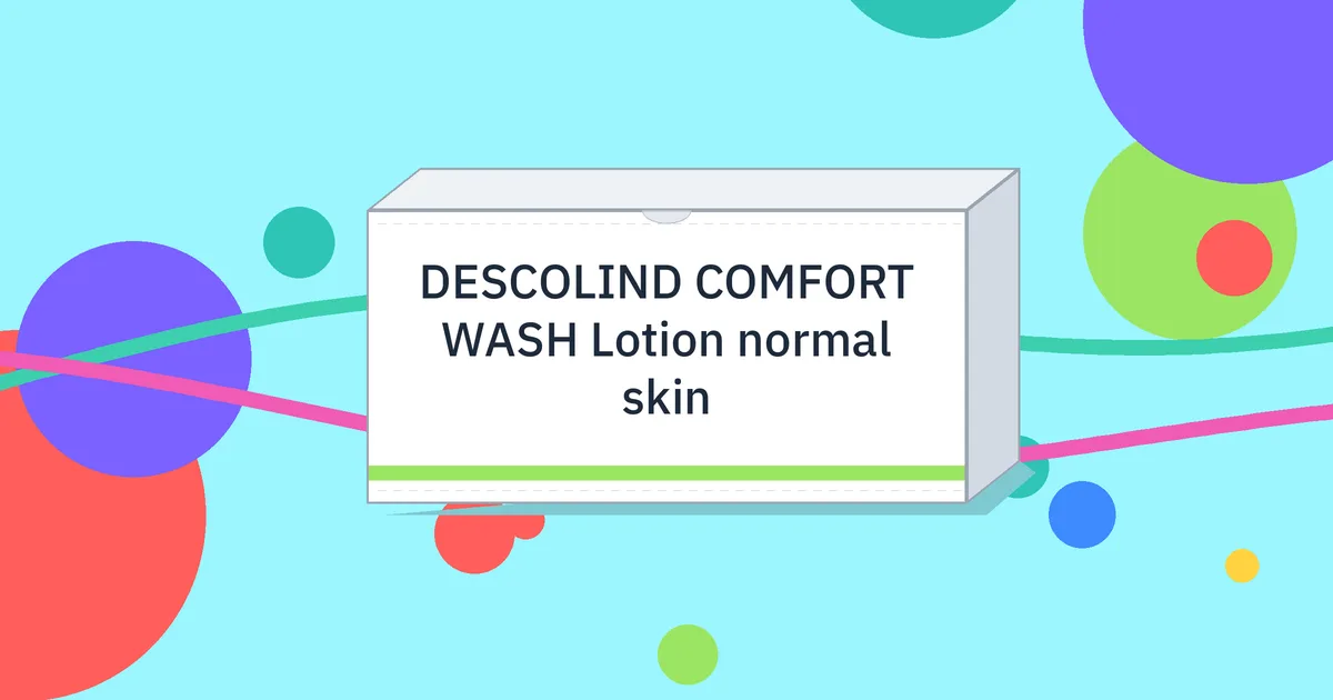 Symbolbild: Packung mit der Aufschrift DESCOLIND COMFORT WASH Lotion normal skin (PZN 16660862) – Verfügbarkeit und Bezug in Apotheken in Frankfurt am Main