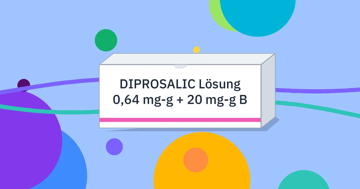 Symbolbild: Packung mit der Aufschrift DIPROSALIC Lösung 0,64 mg-g + 20 mg-g B (PZN 17449158) – Verfügbarkeit und Bezug in Apotheken in Frankfurt am Main