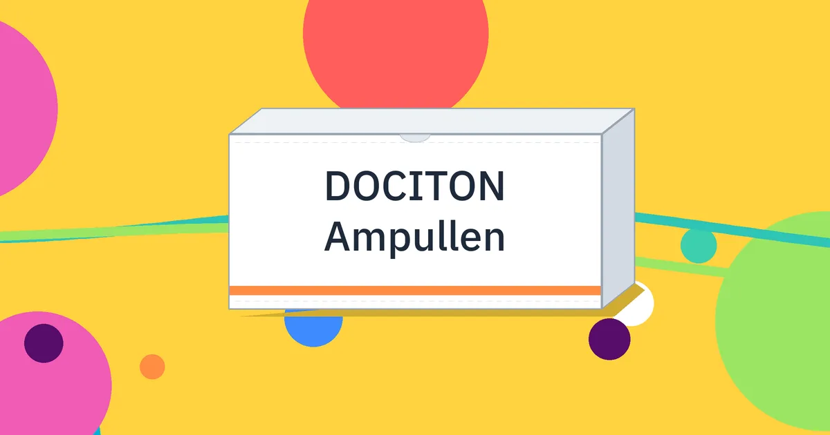 Symbolbild: Packung mit der Aufschrift DOCITON Ampullen (PZN 01173056) – Verfügbarkeit und Bezug in Apotheken in Frankfurt am Main