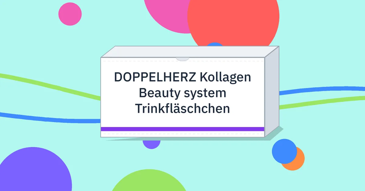 Symbolbild: Packung mit der Aufschrift DOPPELHERZ Kollagen Beauty system Trinkfläschchen (PZN 13332904) – Verfügbarkeit und Bezug in Apotheken in Frankfurt am Main