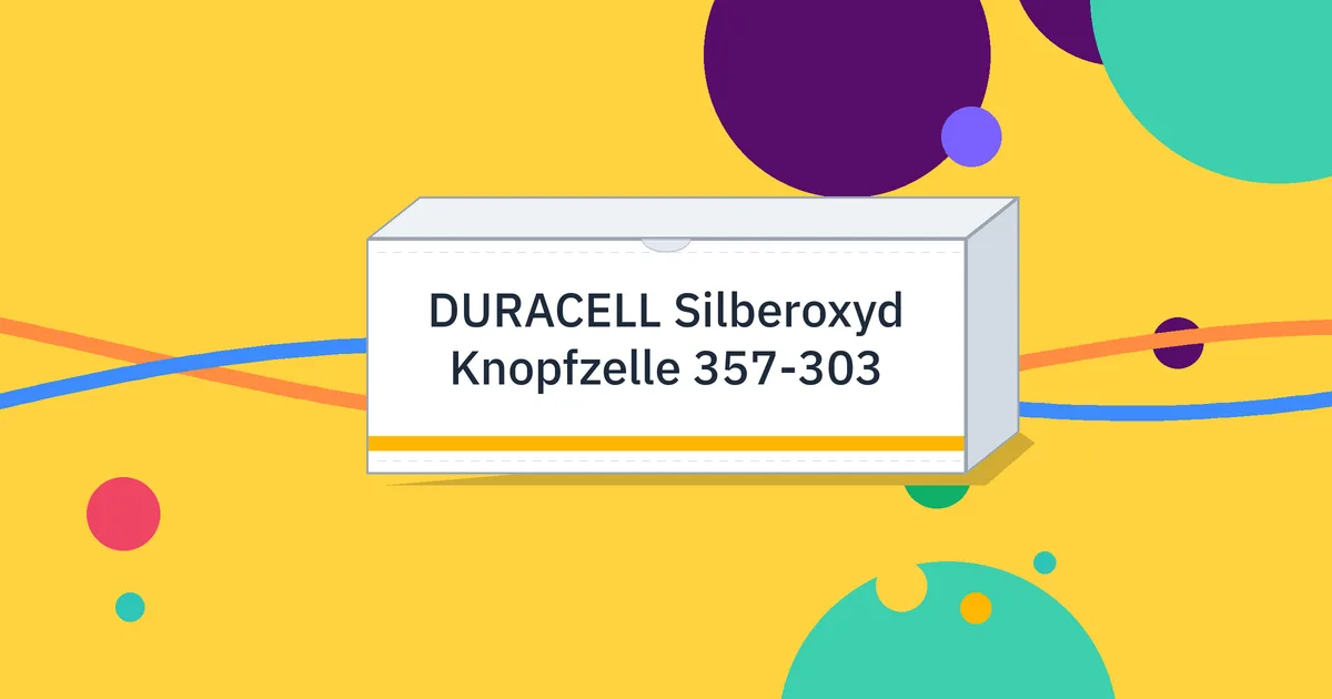 Symbolbild: Packung mit der Aufschrift DURACELL Silberoxyd Knopfzelle 357-303 (PZN 12639859) – Verfügbarkeit und Bezug in Apotheken in Frankfurt am Main