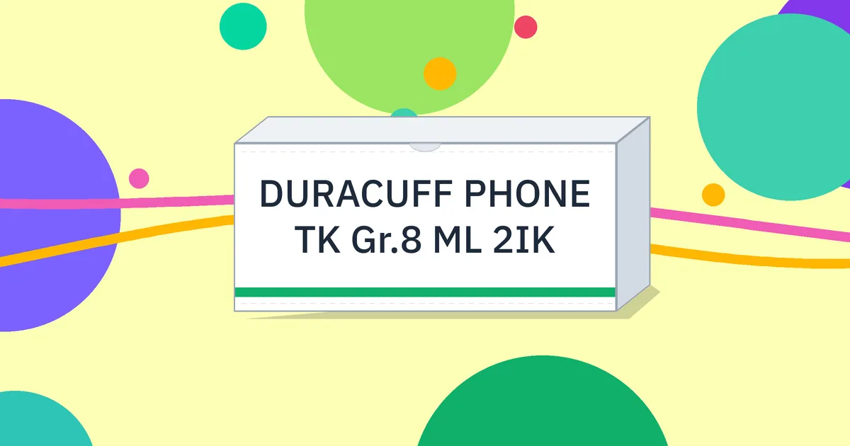 Symbolbild: Packung mit der Aufschrift DURACUFF PHONE TK Gr.8 ML 2IK (PZN 04961096) – Verfügbarkeit und Bezug in Apotheken in Frankfurt am Main