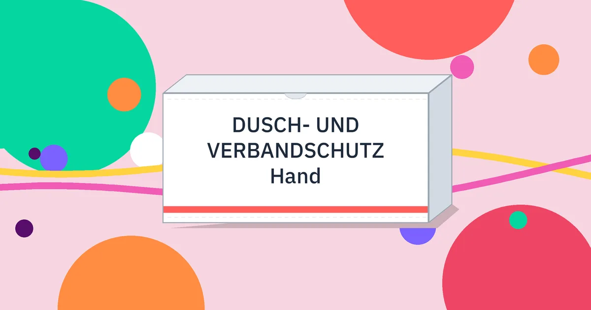 Symbolbild: Packung mit der Aufschrift DUSCH- UND VERBANDSCHUTZ Hand (PZN 11711052) – Verfügbarkeit und Bezug in Apotheken in Frankfurt am Main