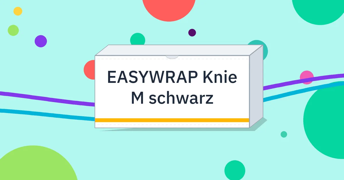 Symbolbild: Packung mit der Aufschrift EASYWRAP Knie M schwarz (PZN 18749000) – Verfügbarkeit und Bezug in Apotheken in Frankfurt am Main