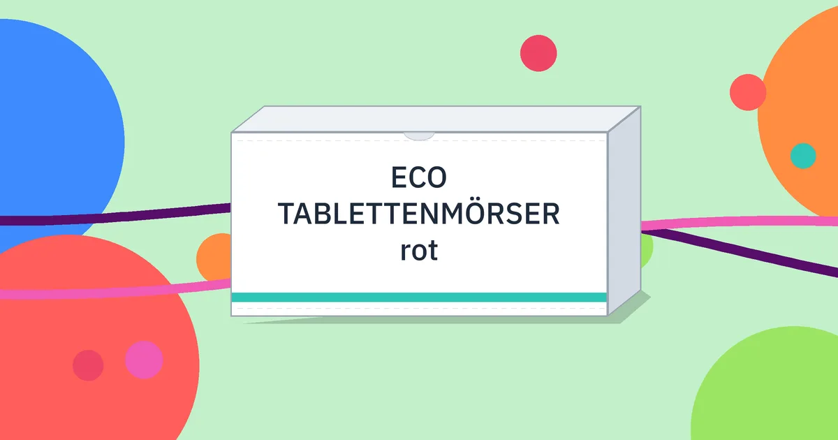 Symbolbild: Packung mit der Aufschrift ECO TABLETTENMÖRSER rot (PZN 09269778) – Verfügbarkeit und Bezug in Apotheken in Frankfurt am Main