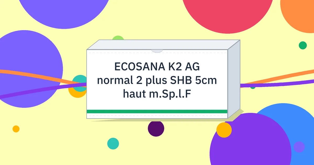 Symbolbild: Packung mit der Aufschrift ECOSANA K2 AG normal 2 plus SHB 5cm haut m.Sp.l.F (PZN 10957443) – Verfügbarkeit und Bezug in Apotheken in Frankfurt am Main