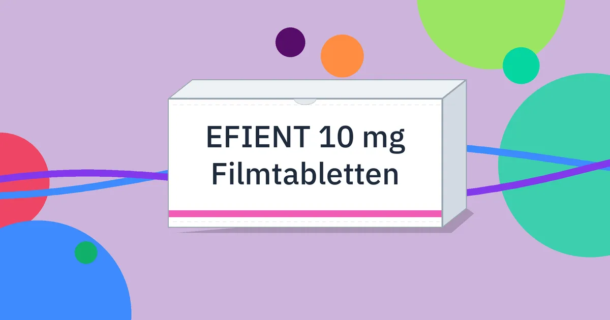 Symbolbild: Packung mit der Aufschrift EFIENT 10 mg Filmtabletten (PZN 11861610) – Verfügbarkeit und Bezug in Apotheken in Frankfurt am Main