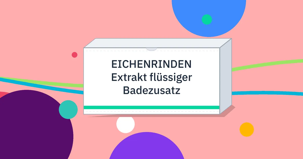 Symbolbild: Packung mit der Aufschrift EICHENRINDEN Extrakt flüssiger Badezusatz (PZN 03389808) – Verfügbarkeit und Bezug in Apotheken in Frankfurt am Main