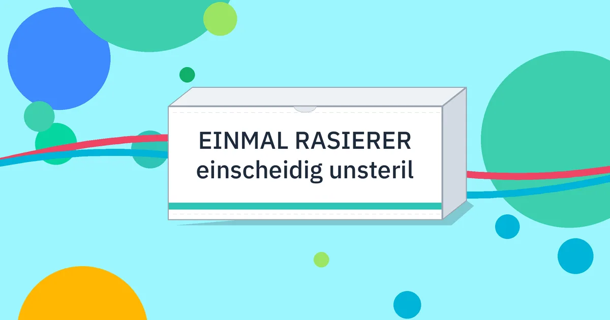 Symbolbild: Packung mit der Aufschrift EINMAL RASIERER einscheidig unsteril (PZN 01288345) – Verfügbarkeit und Bezug in Apotheken in Frankfurt am Main