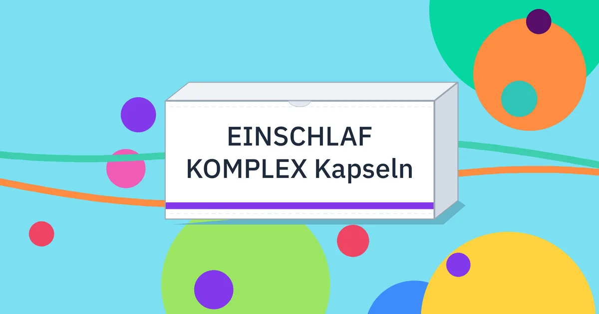 Symbolbild: Packung mit der Aufschrift EINSCHLAF KOMPLEX Kapseln (PZN 20046872) – Verfügbarkeit und Bezug in Apotheken in Frankfurt am Main
