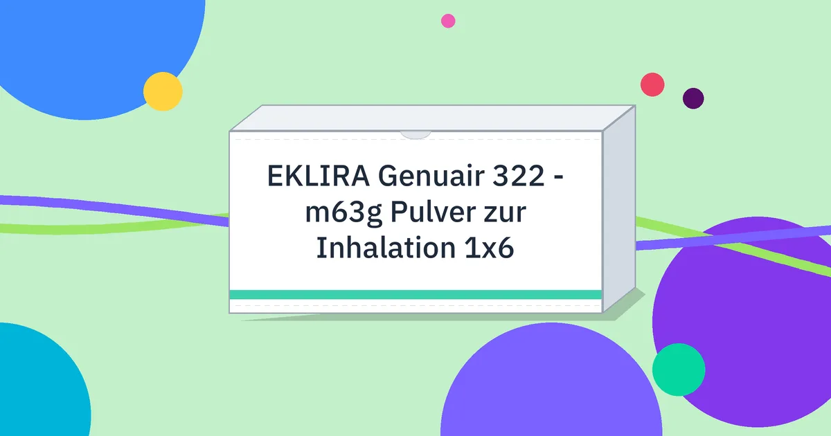 Symbolbild: Packung mit der Aufschrift EKLIRA Genuair 322 -m63g Pulver zur Inhalation 1x6 (PZN 18777634) – Verfügbarkeit und Bezug in Apotheken in Frankfurt am Main